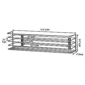 Household Essentials 1226-1 Long Basket Door Mount Cabinet Organizer | Mounts to Solid Cabinet Doors or Walls