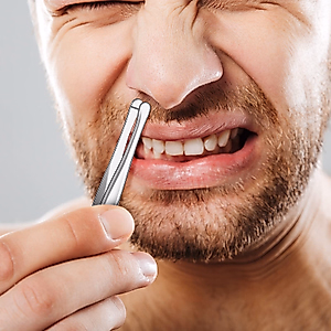 3 Pieces Stainless Steel Round Tip Tweezers Eyebrow Hair Removal Tweezers Makeup Cosmetic Tool Blunt Tip Tool