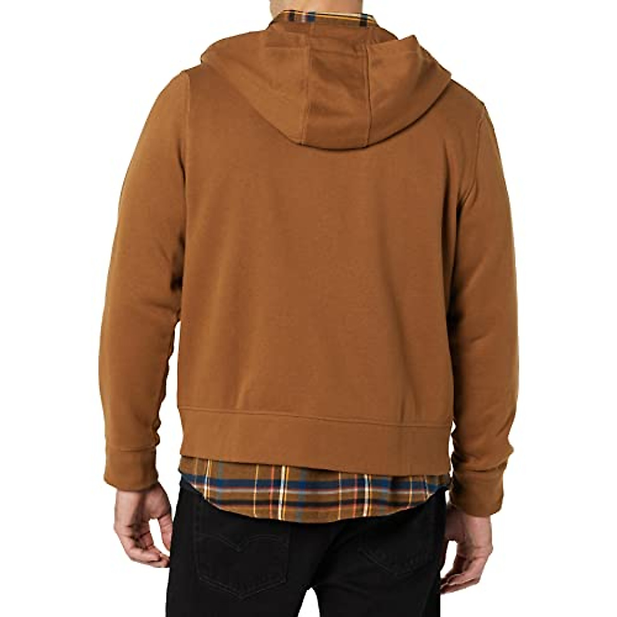 Amazon Essentials Men's Full-Zip Hooded Fleece Sweatshirt (Available in Big & Tall), Toffee Brown, Large