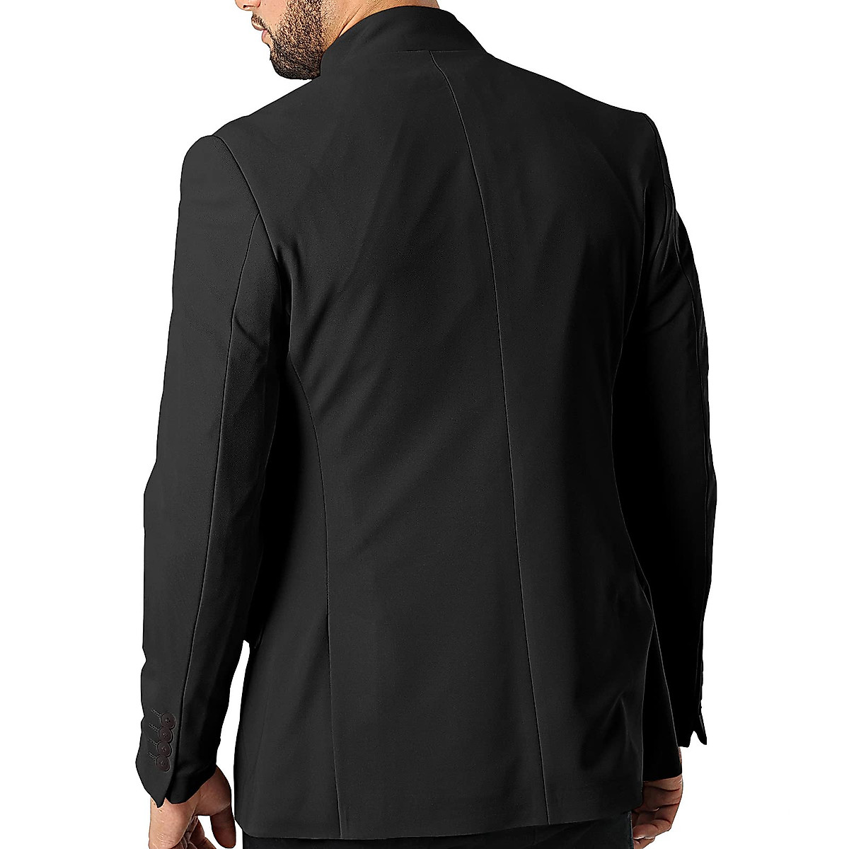 THWEI Mens Casual Suit Blazer Jackets Stand Collar Business Sport Coats Black Medium