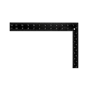 uxcell Angle Ruler 200x300mm 8x12 Inch Metric Double Scale Stainless Steel Dual Side L Shape Square 90 Degree Layout Tool for Woodworker Engineer Black