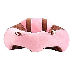 SealSee Baby Support Seat Sofa Plush Soft Animal Shaped Baby Learning to Sit Chair Keep Sitting Posture Comfortable for 3-16 Months Baby (Pink)