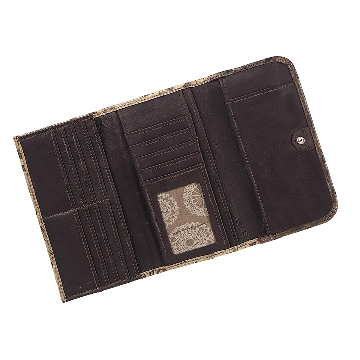 American West Leather Ladies' Annie's Secret Tri-Fold Wallet