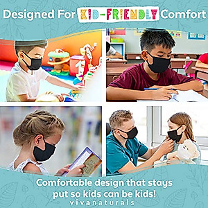Kids Disposable Face Masks (50 Individually Wrapped Masks), Face Masks Kids Made With with Comfortable Earloops & Adjustable Metal Nose Strip, Premium 4-Ply Childrens Disposable Face Mask