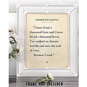 George R.R. Martin - I Have Lived A Thousand Lives - 11x14 Unframed Typography Book Page Print - Great Gift and Decor for Library, Classroom and Home Under $15