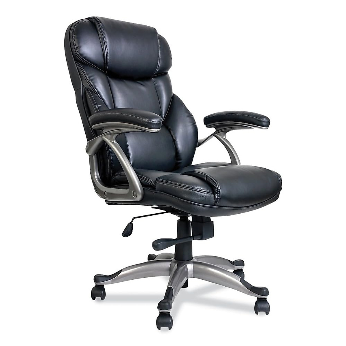 Alera ALEBN41B19 18.11 in. - 22.05 in. Seat Height Birns Series High-Back Task Chair Supports Up to 250 lbs. - Black Seat/Back, Chrome Base