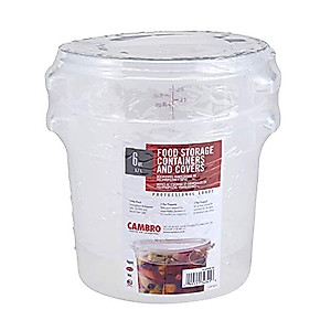 Cambro RFS6PPSW2190 6-Quart Round Food-Storage Container with Lid, Set of 2