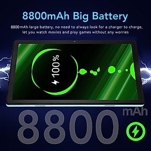 2 in 1 Tablet 10.1 Inch for with Keyboard 5G WiFi 12GB 256GB 1920x1200 Front 12MP Rear 24MP 8 Core CPU 100‑240V (US Plug)