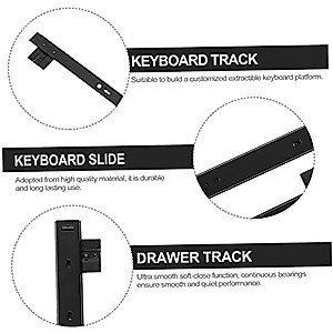 STOBOK 1 Pair Keyboard Rails Keyboard Stand for Desk Keyboard Holder Under Desk Keyboard Tray Slide Rail Work Desk Accessories Plastic Serving Tray Drawer Rails Durable Keyboard Slide Set