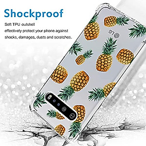 Vavies Case for LG V60 ThinQ 5G Case/LG V60/LM-V600 Case, Slim Shockproof Clear Pattern Soft Flexible TPU Back Phone Protective Cover Cases for LG V60 ThinQ 5G (Pineapple)