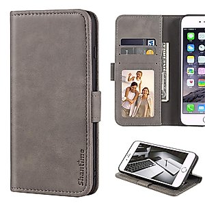 for Gigaset GS5 Case, Leather Wallet Case with Cash & Card Slots Soft TPU Back Cover Magnet Flip Case for Gigaset GS5 Lite (6.3”)