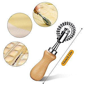 Fusiontec Pastry Wheel Cutter - Pasta Cutter Wheel - Ravioli Crimper Cutter Wheel for Home and Kitchen Use, 1.3inch