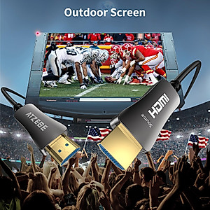 ATZEBE Fiber Optic HDMI Cable 50ft, Fiber HDMI Cable Supports 4K@60Hz, 4:4:4/4:2:2/4:2:0, HDR, Dolby Vision, HDCP2.2, ARC, 3D, High Speed 18Gbps, Slim and Flexible HDMI Fiber Optic Cable