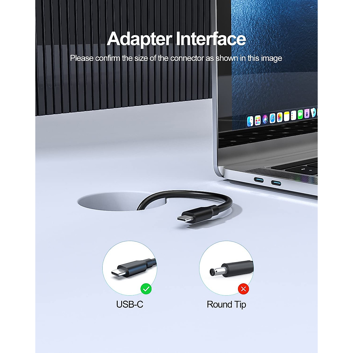 65W USB C Charger Fit for Dell Inspiron 3420 5330 5430 5630 i7620,Inspiron 7630 7430 7435 7635 2-in-1,Latitude 3330,Latitude 7230 Rugged Laptop Power Adapter Cord