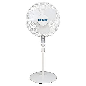 Hurricane Supreme Oscillating Stand Fan w/ Remote 16 in - White