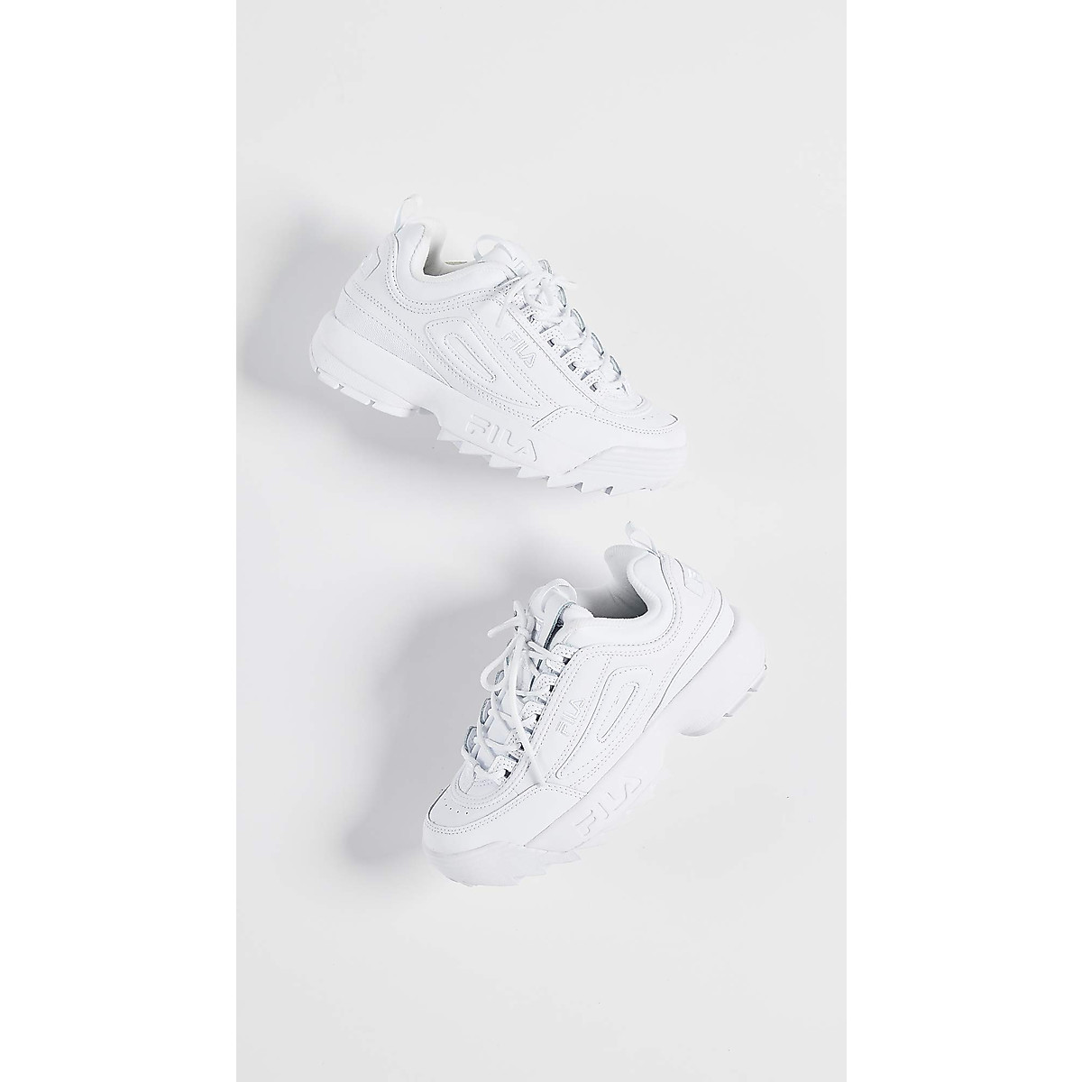 Fila Women's Disruptor Ii Premium Comfortable Sneakers, White/White/White 7.5