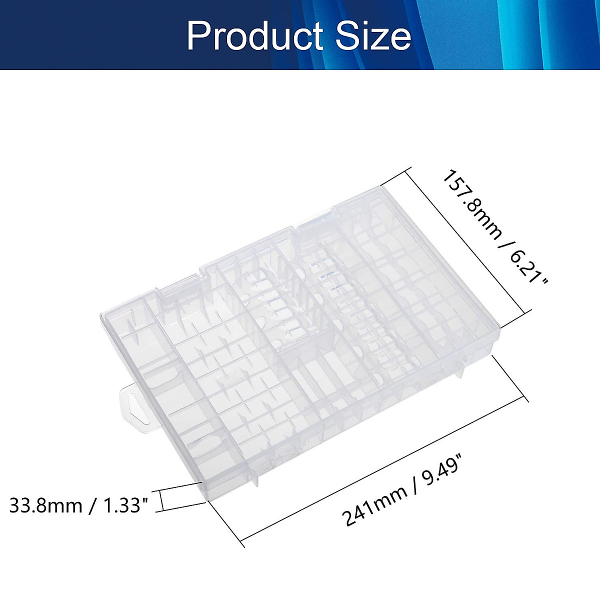 AAA/AA/C/D Battery Storage Case Holder Organizer Box Transparent,Aicosineg