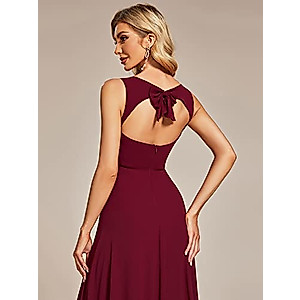 Ever-Pretty Women's Sweetheart Chiffon Sleeveless Chiffon Bridesmaid Dress Burgundy US4