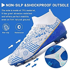 Soccer Cleats Mens Women Football Shoes Tacos de Futbol para Hombre Outdoor Tacos de Futbol High Top Cleats Turf Soccer Shoes Men Futsal Shoes Zapatos Futbol Hombre Professional Spikes AG/FG