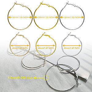 FANMAOUS 60Pcs Hoop Earring Findings Stainless Steel Earrings Beading Round Earrings Hypoallergenic Hoop Earrings Open Beading Hoop for Jewelry Making DIY Crafts Art Creation Girl