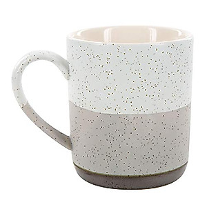 Pavilion Gift Company Retired and Taking Life One Sip at A Time-15oz Speckled Stoneware Coffee Cup Mug, 1 Count (Pack of 1), Beige