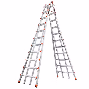 Little Giant Ladders, SkyScraper, M21, 11-21 Foot, Stepladder, Aluminum, Type 1A, 300 lbs Weight Rating, (10121),Gray