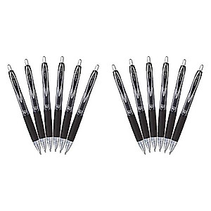 Uni-Ball Signo 207 Retractable Gel Pen, 1.0mm Bold Point, Black, Pack of 12
