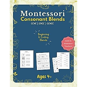 Beginning Blends Workbook | Initial Consonant Blends | Montessori Friendly: Tracing, Cut & Paste, Writing, Review