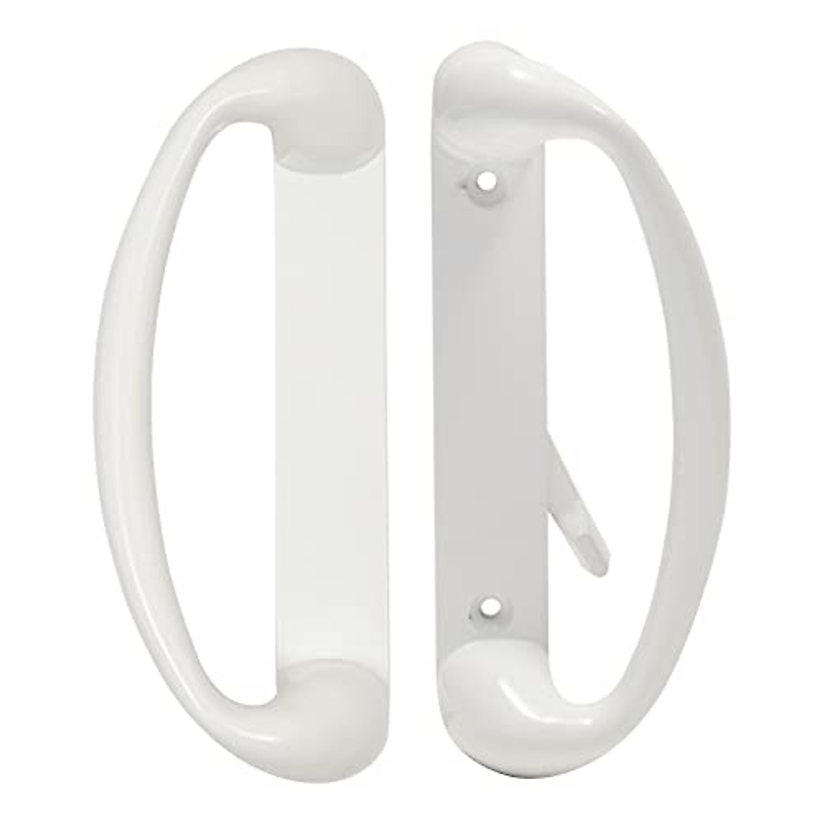 Built Industrial Sliding Glass Patio Door Handle Replacement Set, White Diecast, Mortise Style, Non-Keyed (Fits 3-15/16 Inch Hole Spacing)