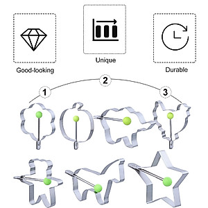 MAGICLULU 10pcs Heart Shape Stainless Steel Frying Molds for Breakfast Cooking for Pancakes and Creative Shapes Kitchen Accessories