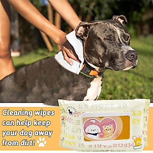 Hamiledyi Pet Wipes for Dogs 6 Packs of 80 Count Cats Paws Feet Wipe Soft Thick Puppy Grooming Wipes with Lids for Quick Cleaning Butt Feet Ears Eyes Nose