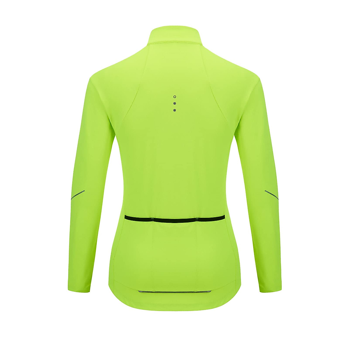 BALEAF Women's Thermal Cycling Jersey Long Sleeve Winter 4 Pockets Bike Fleece Jackets Windproof Cold Weather Fluorescent Yellow XXL