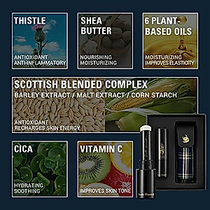 Scott Hamish Courage Lip Balm & Case Gift Set - Pure Cowhide Leather Chapstick Holder with Hydrating Lip Balm for Dry Cracked Lips - Flavored Lip Balm & Lip Balm Holder Gift Set for Men