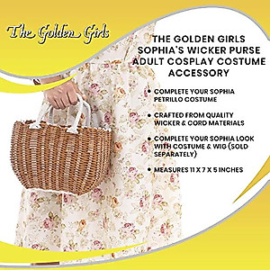 The Golden Girls Sophia's Wicker Purse Handbag Cosplay Measures 11 x 7 x 5 Inch