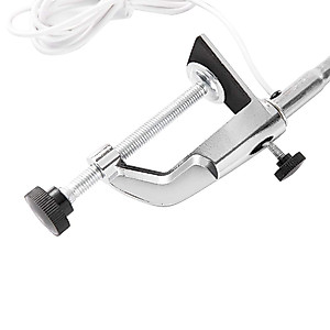 Salmue LED Desk Lamp with Clamp, USB Adjustable Direction and Brightness Clip Eye-Caring Table Lamps for Reading, Study, Tattoo Light,Beauty Manicure, White, 10W