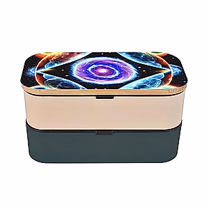 Cosmic Stars Adult Lunch Box, Bento Box, With Cutlery Set Of 3, 2 Compartments, Rectangular, Lunch Box For Adults