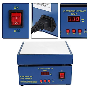 Heating Station, 200x200mm LED Microcomputer Electric Heating Plate Preheating Station 110/220V AC 800W Hot Plate PCB Preheat Oven for Soldering Station Welder (US)