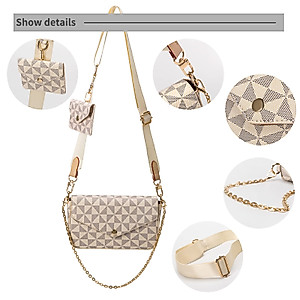 Lacel Urwebin Small Crossbody Bags for Women Stylish Designer Purses White Messenger Bags Coin Purse including 2 Size Bag