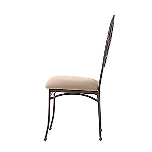 SEI Furniture Lucianna Dining Chairs - Set of 4 - Dark Brown Frame w/ Beige Suede Seat