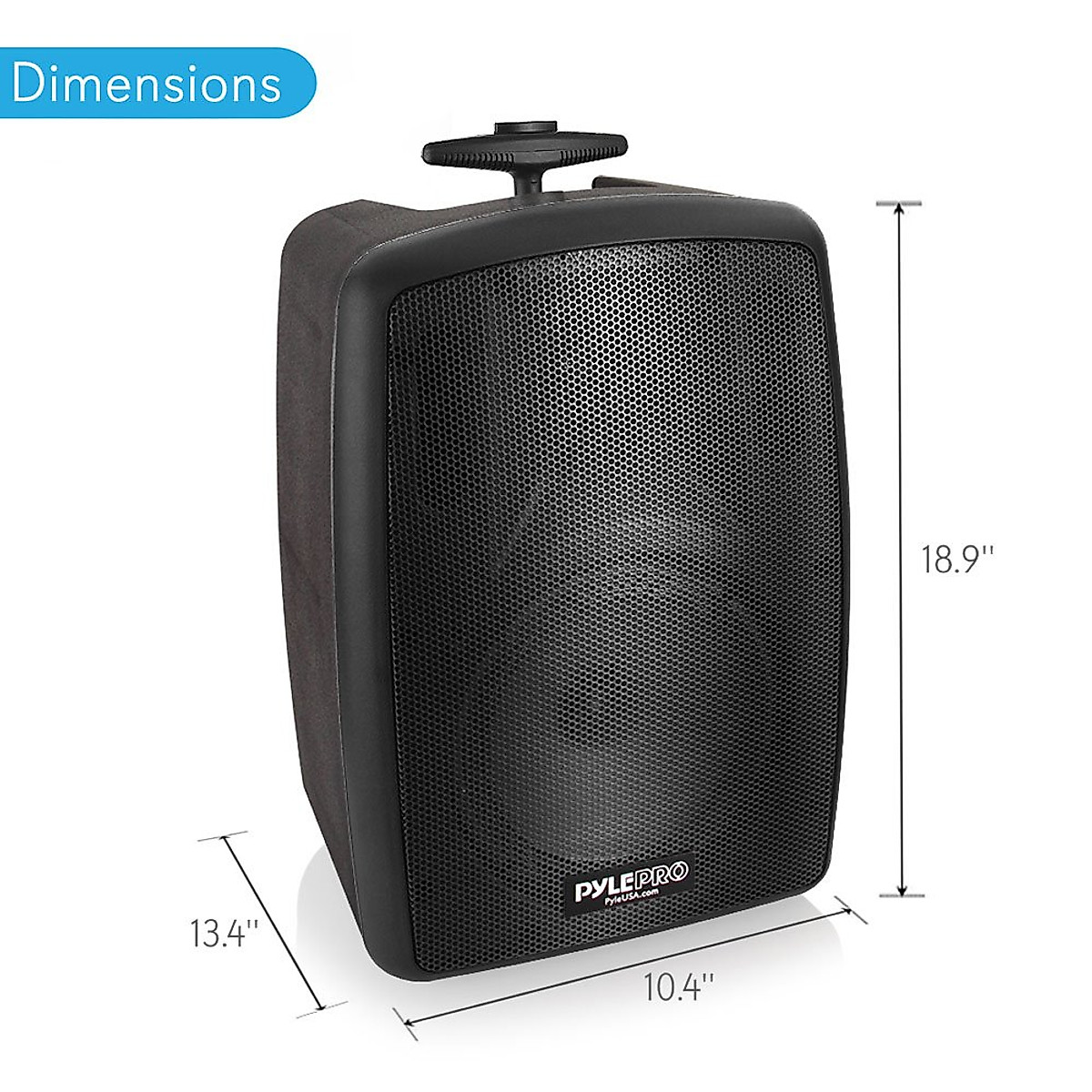 Pyle Wireless Portable PA Speaker System - 360W Bluetooth Compatible Battery Powered Rechargeable Outdoor DJ sound Speaker Microphone Set with MP3 USB SD FM Radio RCA 1/4" Mic In Wheels PPHP8MBA,Black