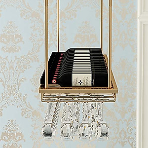 Hanging Wine Rack from Ceiling， Modern Metal Wine Bottle Holder Wall Mounted Champagne Glass Goblets Stemware Rack Storage Shelf Gold Display Racks (Size : 60x27x8cm)
