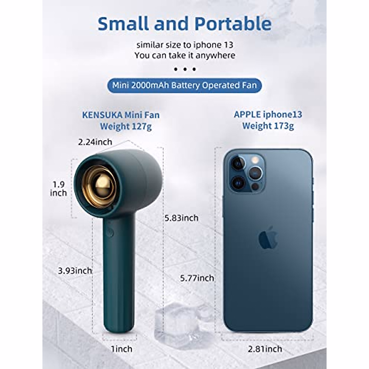 KENSUKA Portable Handheld Fan with Aromatherapy HA1, Personal USB Rechargeable Mini Turbo Fan with 3 Speed Adjustable and Desk Base, Pocket Hand Fans for Women, Travel, Makeup, Outdoor, Indoor.