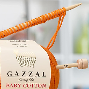 Gazzal Baby Cotton Yarn,60% Cotton 40% Acrylic 2 Ball (Skein) Each 1.76 Oz (50g) / 150 Yrds (165m) Soft, 2 - Fine Baby Yarn (3410 White)