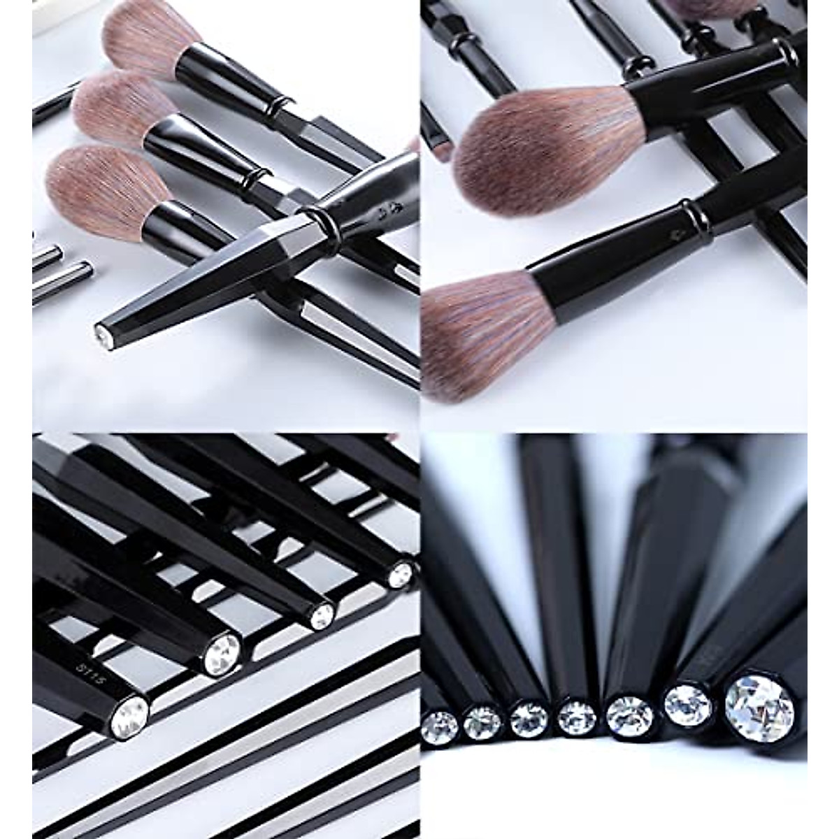 TEXAMO Makeup Brush Set Professional for Kabuki, Foundation Powder, Contour, Blush Highlighter, Eye Shadow, Makeup Brushes with Cosmetics Bag (C-Diamond Brush)