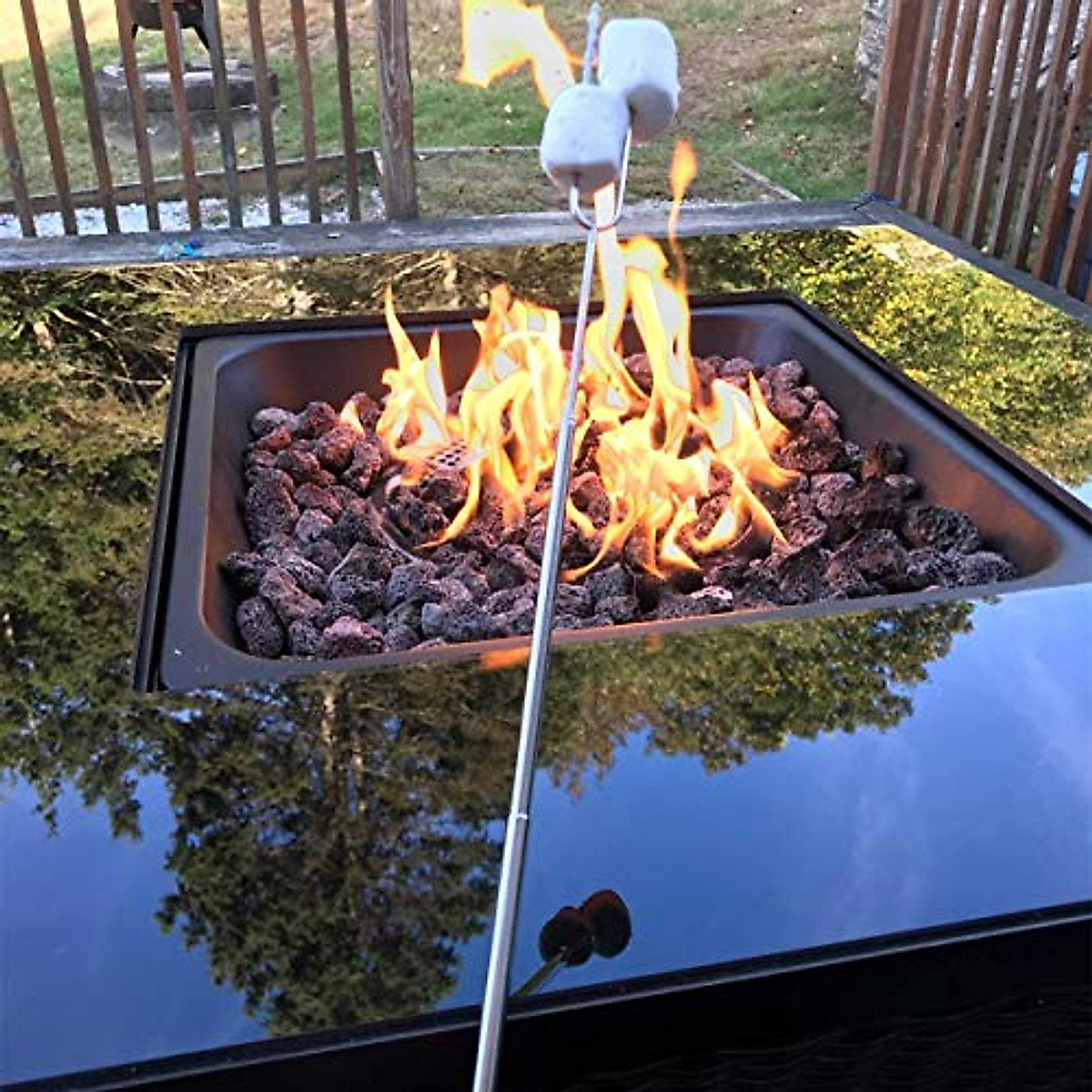 Mluchee 8Pack Marshmallow Roasting Sticks Smores Skewers for Fire Pit 32inch Telescoping Sausage BBQ Hot Dog Forks Portable Carrying Bag for Grill Campfire