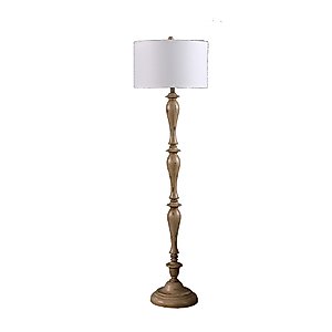 ORE HBL2629 Coastal Wood Effect Polyresin Floor Lamp, 61.5"