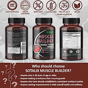 Ultra Muscle Builder Supplement 13800mg Highest Potency with L-Arginine, Tribulus - Increase Energy, Stamina, Strength, Sports Training Support 90-day supply (90 Count (Pack of 1))