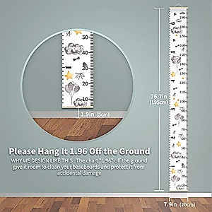 ASENART Kid Children Height Cloud and Ballon Growth Chart Ruler Growth Wall Chart Art Waterproof Hanging Rulers for Kids Bedroom Nursery Wall Decor Removable
