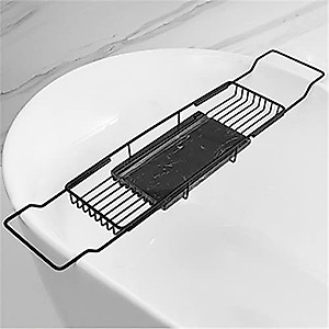 JAHH Home Brass Bathtub Tray Bath Tray Spa Bathtub Caddy Organizer Book Wine Tablet Holder Reading Rack Adjustable (Color : Style B)