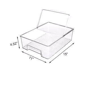 Freezer Containers Food Storage Containers Fridge Containers Plastic Organization Storage Bin for Fridge, Freezer, Pantry, Kitchen- Organizer for Fruit, Yogurt, Snacks, Pasta, set of 2